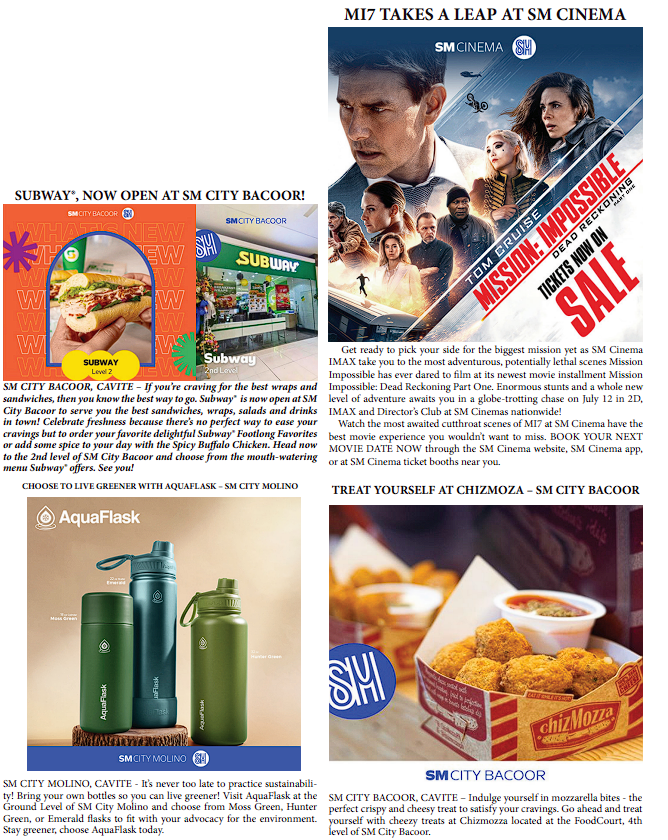 “Subway” Now Open At SM City Bacoor!/Choose to Live Greener with ...
